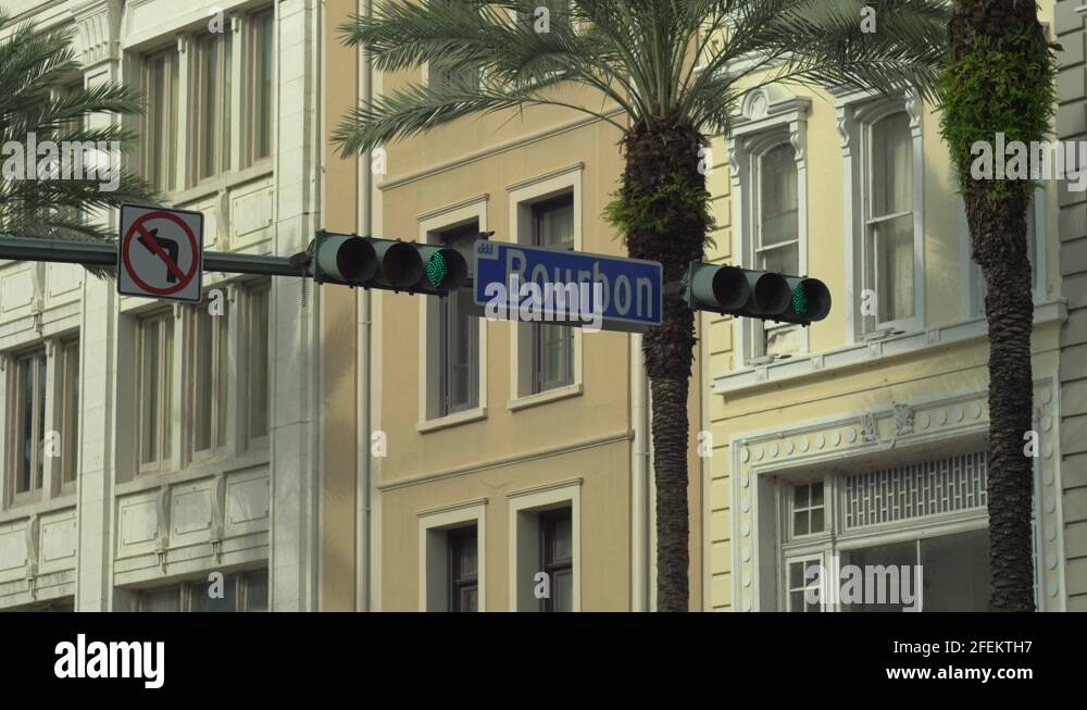 Bourbon Street Traffic Light Canal Street New Orleans French Quarter ...