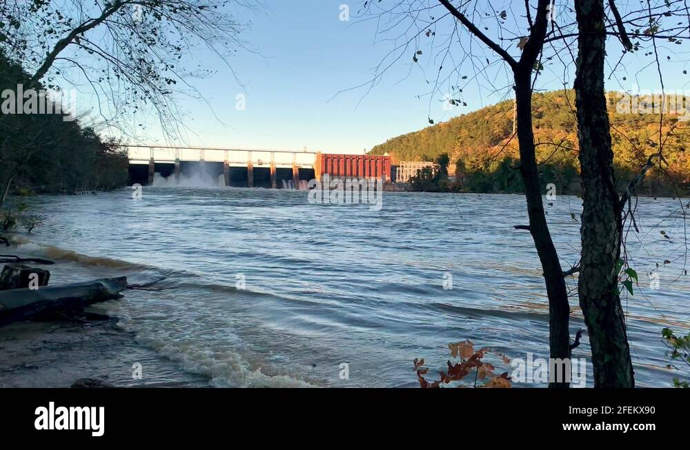 Waters Discharging from High Rock Lake Dam, High Rock Lake NC, High ...