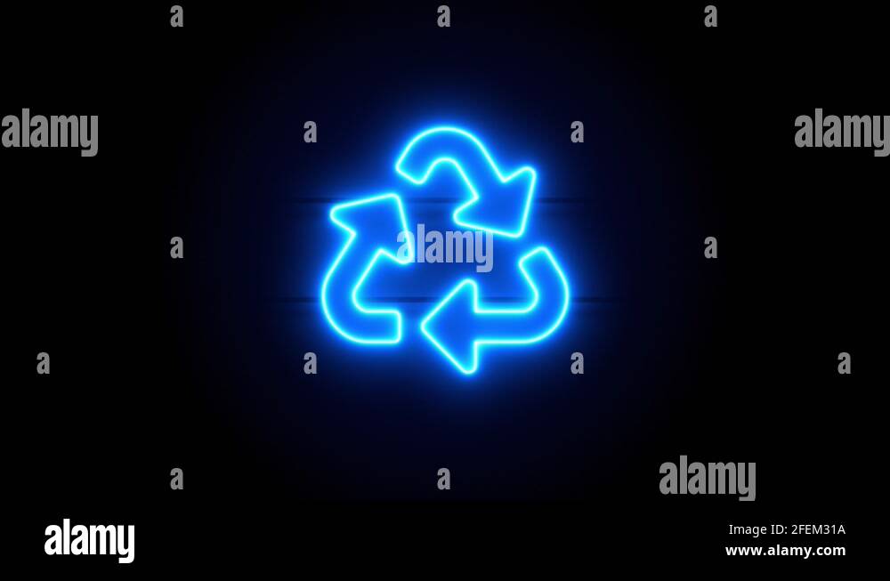Recycle neon sign appear in center and disappear after some time. Loop ...