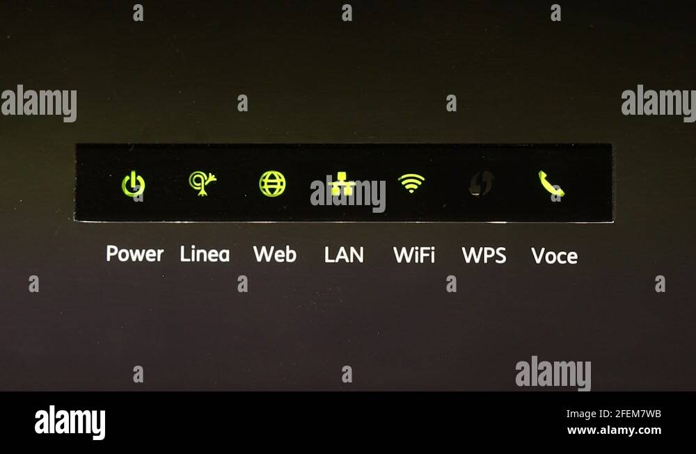 Modem Router display blinking and flashing LED indicators Stock Video ...