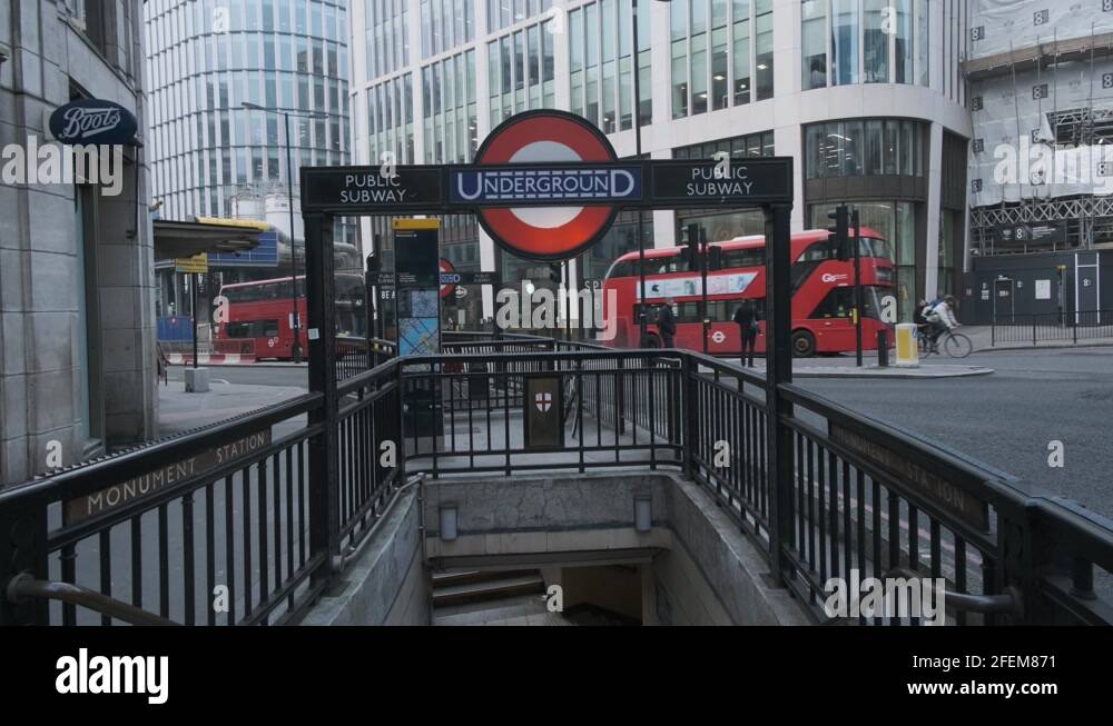 Monument station underground entrance london Stock Videos & Footage ...