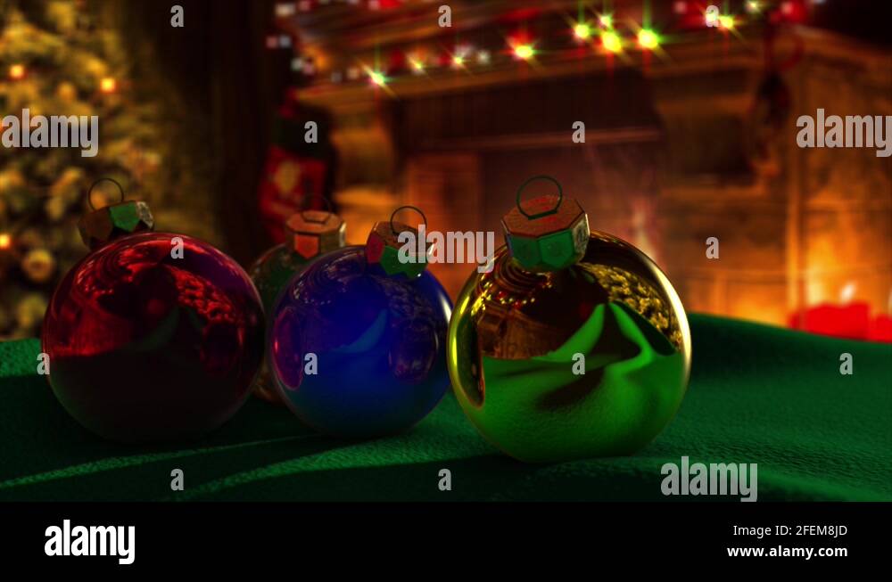 Beautiful 3D CGI render of a classic Christmas scene with a close up of ...