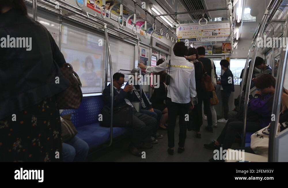 Tokyo Metro. Full Underground Metro Train During Rush Hour In Tokyo ...