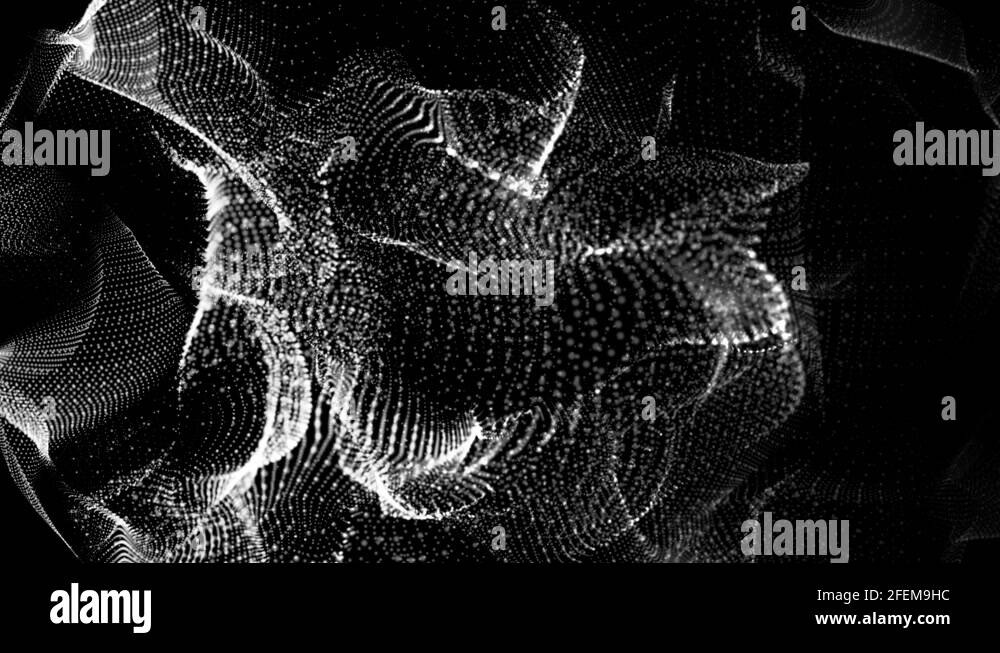 Abstract Black And White Particles Background. 4K Particles Background ...