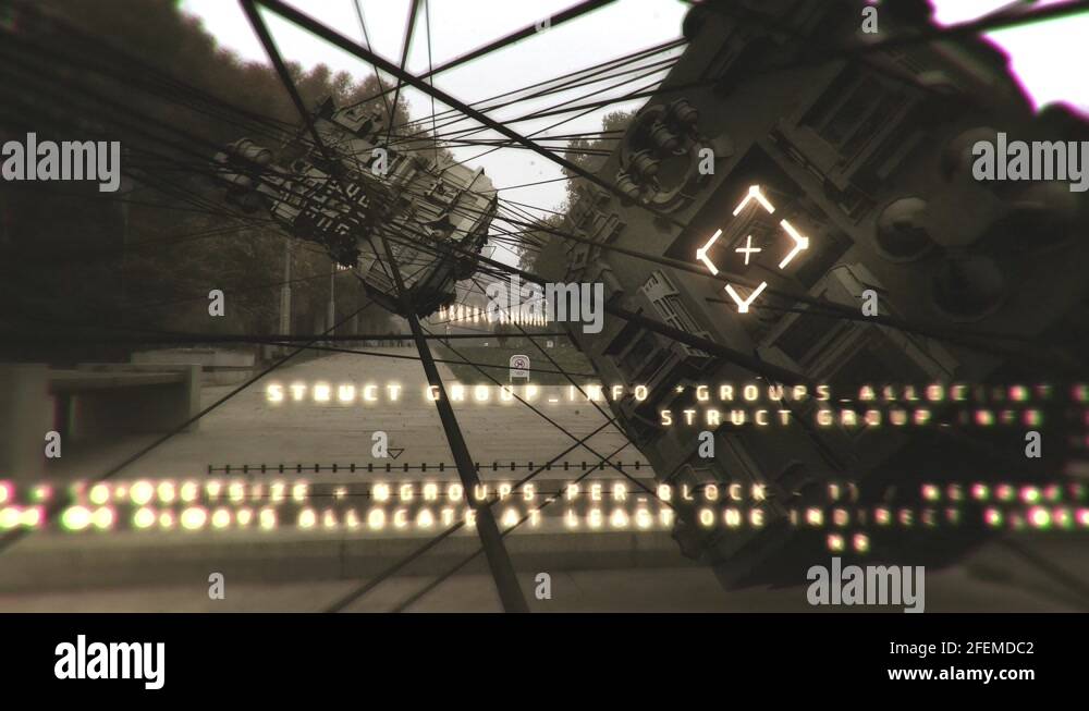 Futuristic Hacker Scene Tracked Elements onto Live Footage Stock Video ...