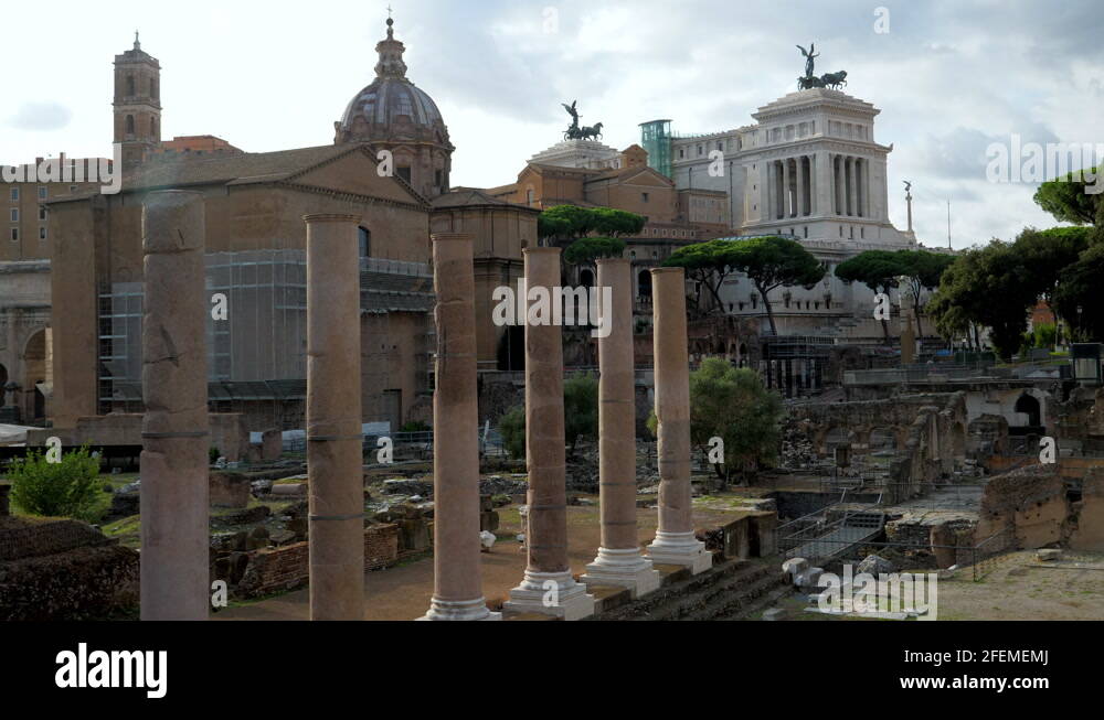 Ruins of the Roman Forum, the survived columns and stones of ancient ...