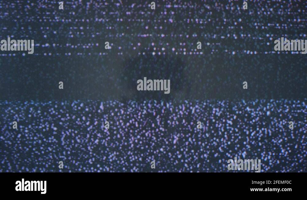 old tube tv screen with broken analogue signal black and white ...