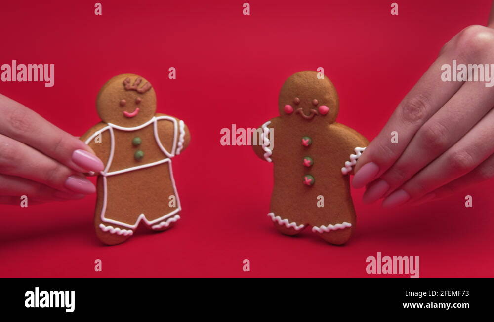 gay love lgbt pride gingerbread man couple kissing Stock Video Footage ...