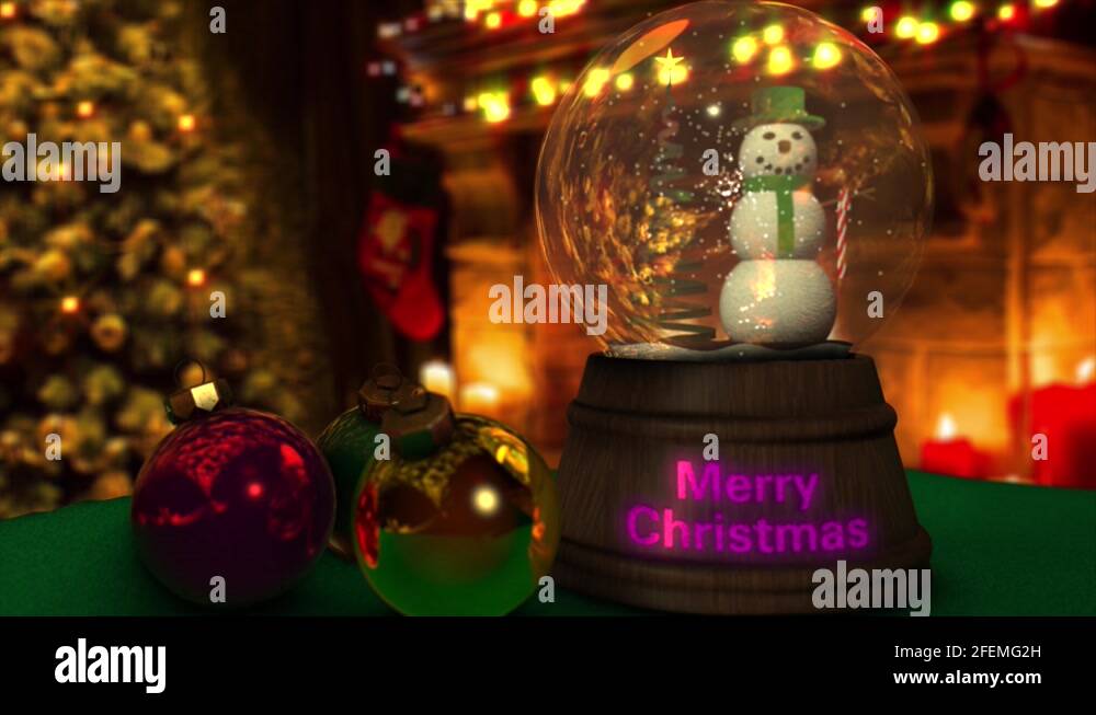 Beautiful 3D CGI render of a classic Christmas scene with a close up of ...
