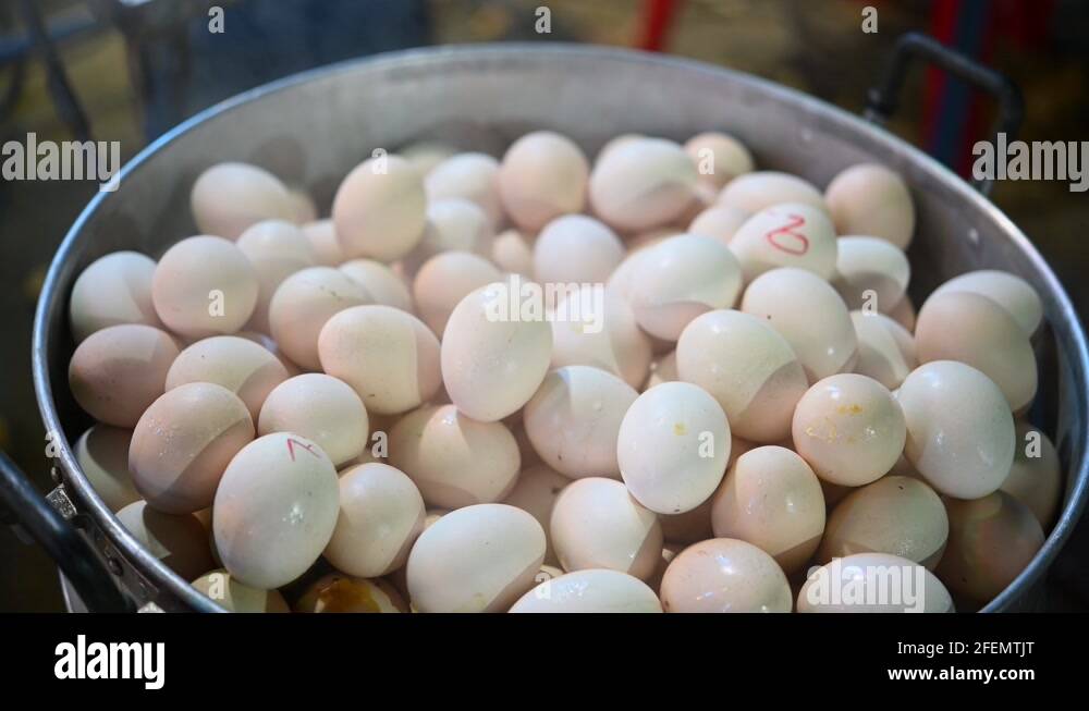 Boiled Eggs, Street Food in Thailand; eggs sold on the streets, market ...
