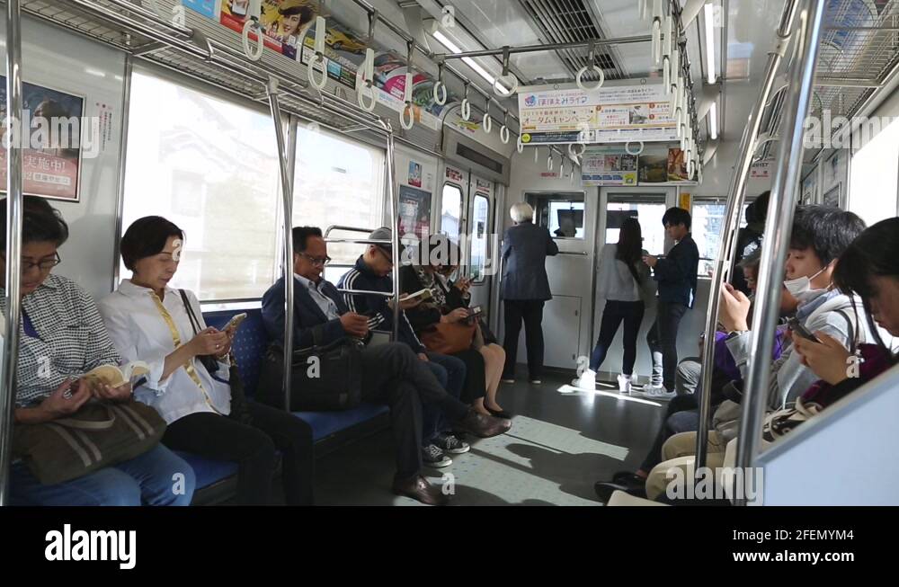Tokyo Metro. Full Underground Metro Train During Rush Hour In Tokyo ...