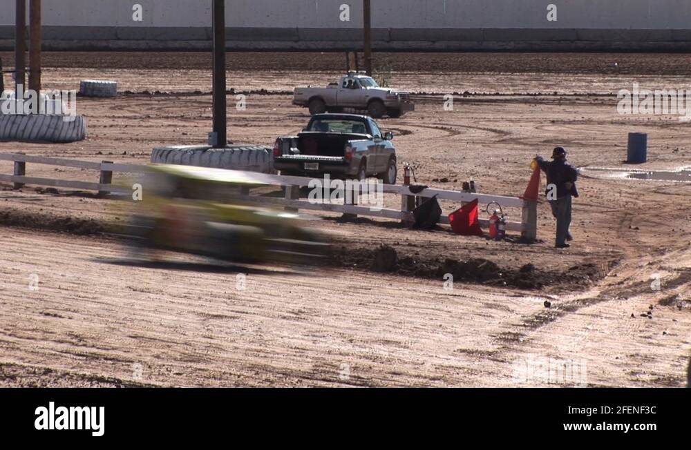 Race Cars on A Dirt Track: Racing Crews in the Background 2 Stock Video ...
