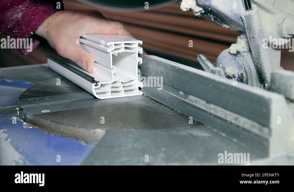 Cutting Window Frame Profile Stock Video Footage - Alamy