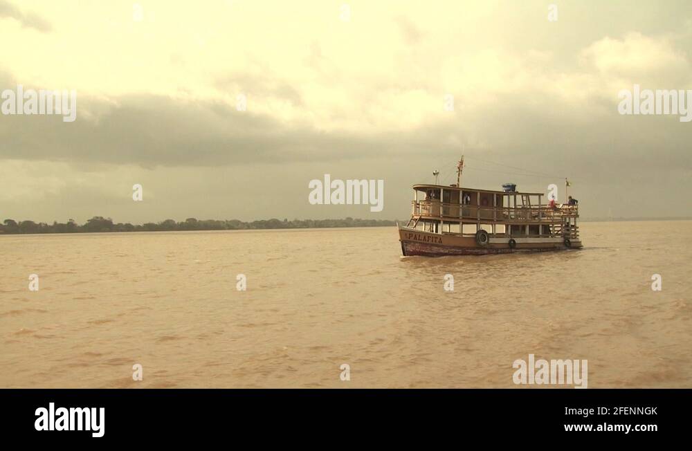 Ferry Boat Sailing the Amazon River Stock Video Footage - Alamy