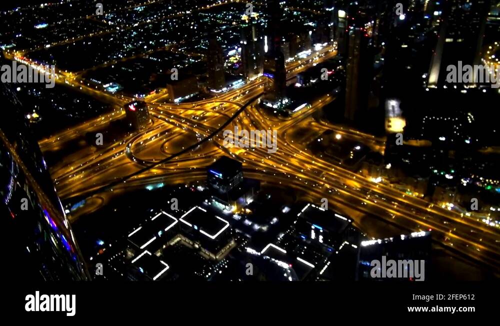 Dubai, Aerial View from Burj Khalifa, Skyline, Traffic, Skyscrapers ...