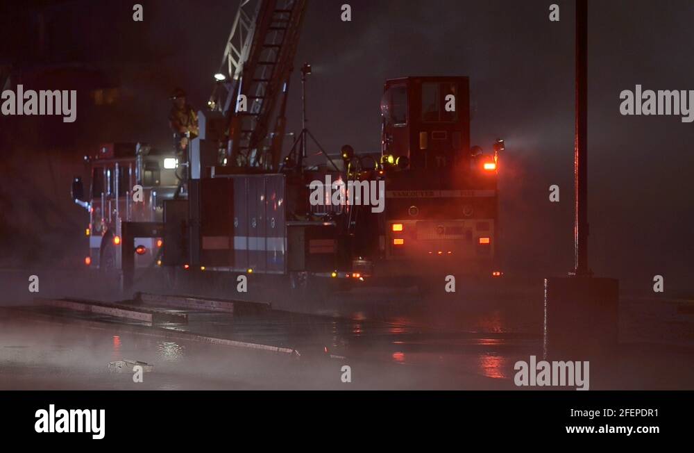 Fire Truck On Scene Of A Fire Stock Video Footage - Alamy