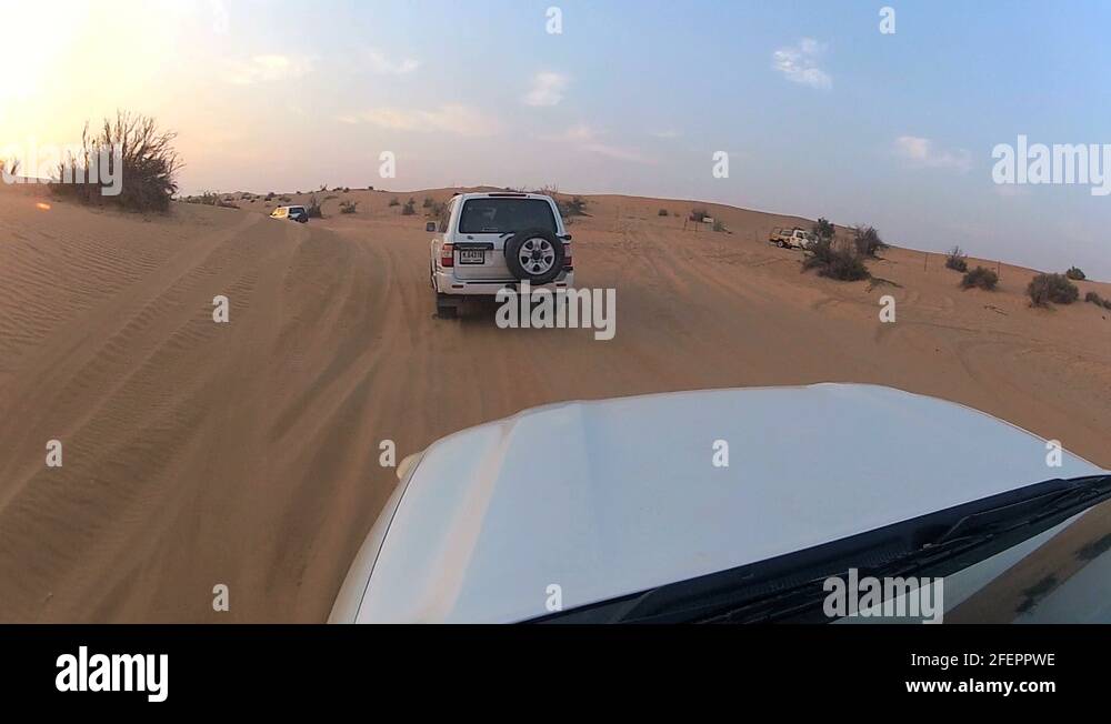 Desert dune Safari 4x4 off road adventure, Middle East Stock Video ...
