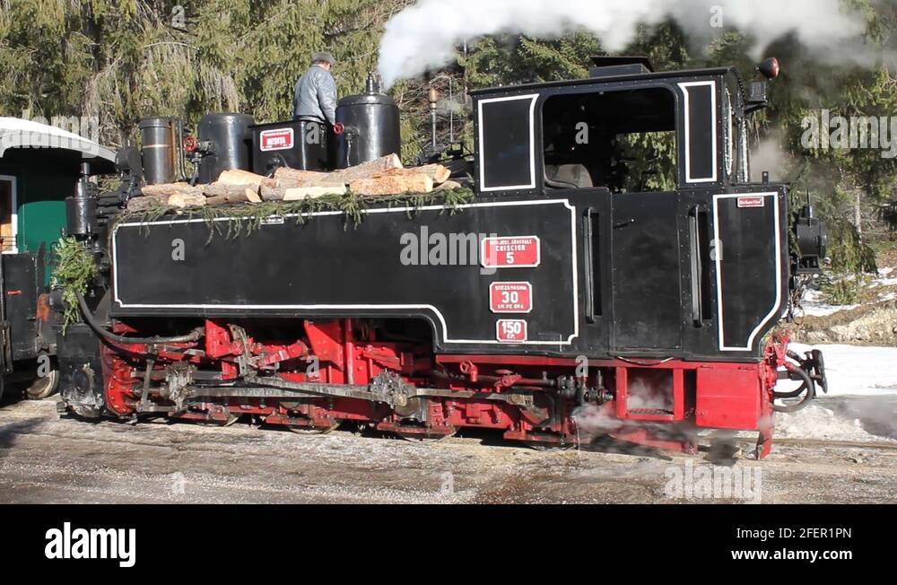 Steam locomotive side view Stock Video Footage - Alamy