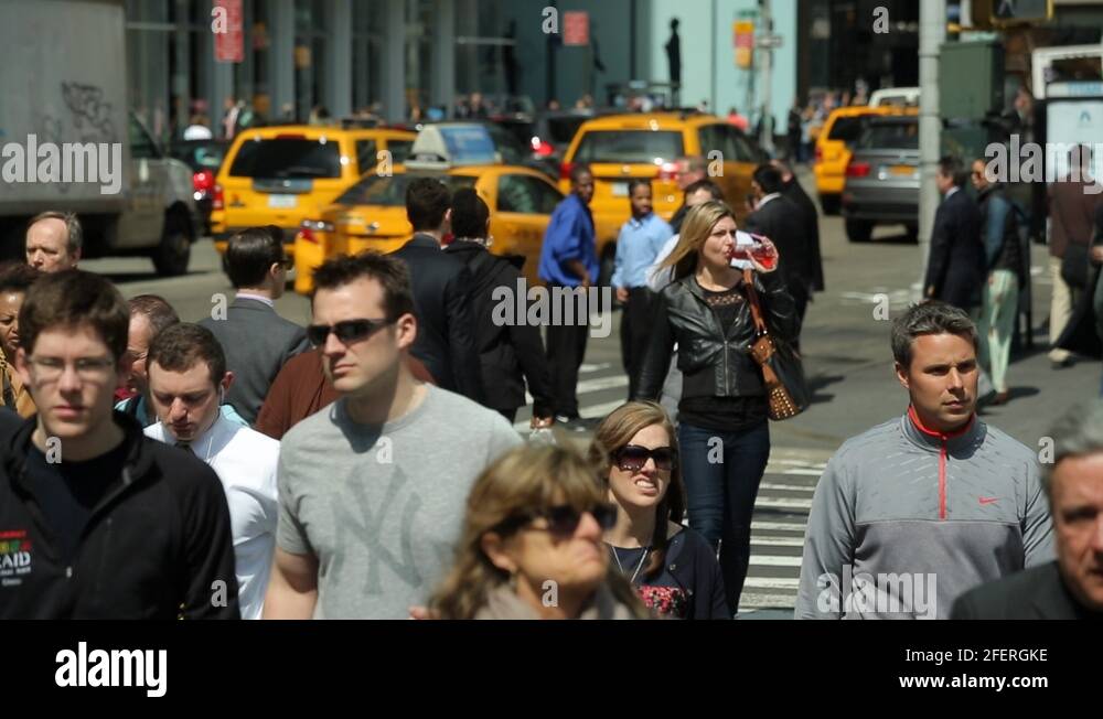 Crowd of people walking street time-lapse Stock Video Footage - Alamy