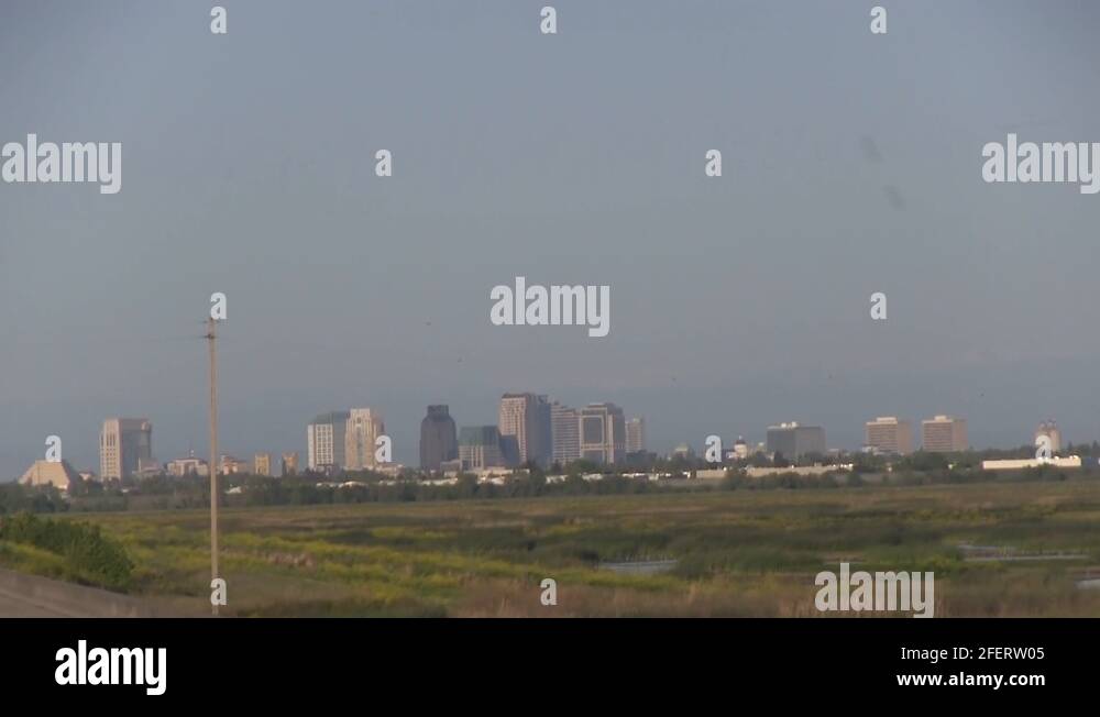 Sacramento skyline, driving Stock Video Footage - Alamy
