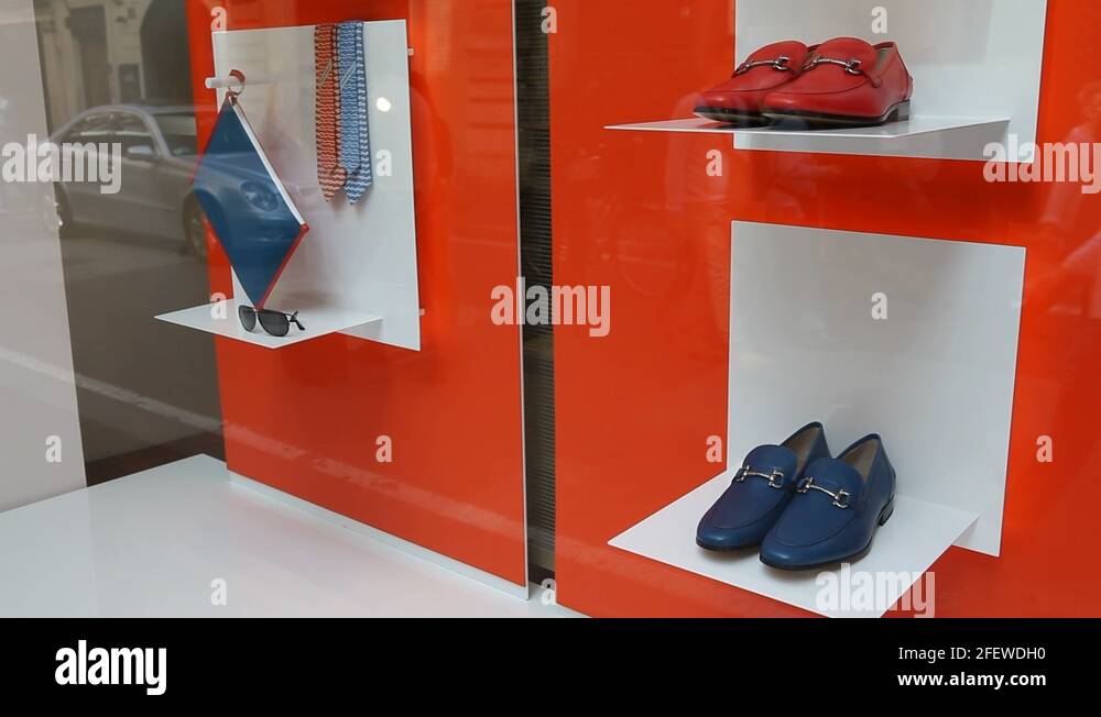 Fancy shoes on store display Stock Video Footage - Alamy