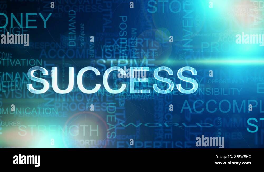 Montage blue motion text background business success theme Stock Video ...