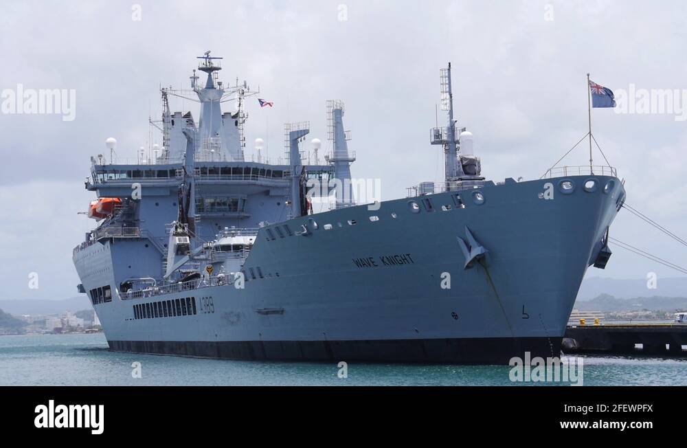 wave knight british navy warship support vessel Stock Video Footage - Alamy