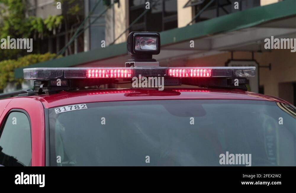 Fire truck Chief transportation flashing red lights HD 6736 Stock Video ...