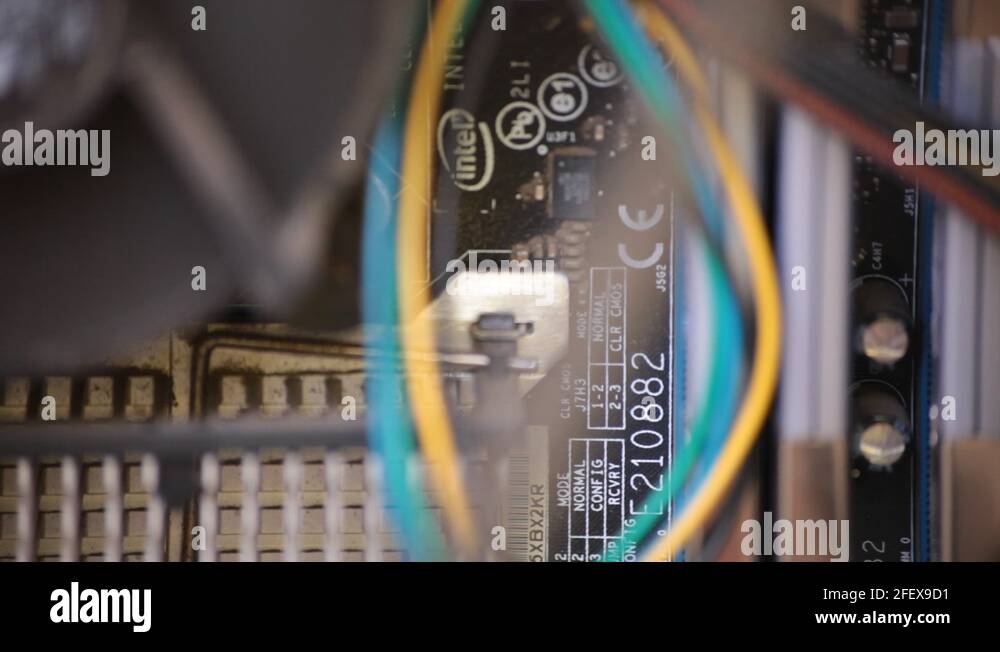 Computer Main-board Cables and CPU Ventilator Stock Video Footage - Alamy