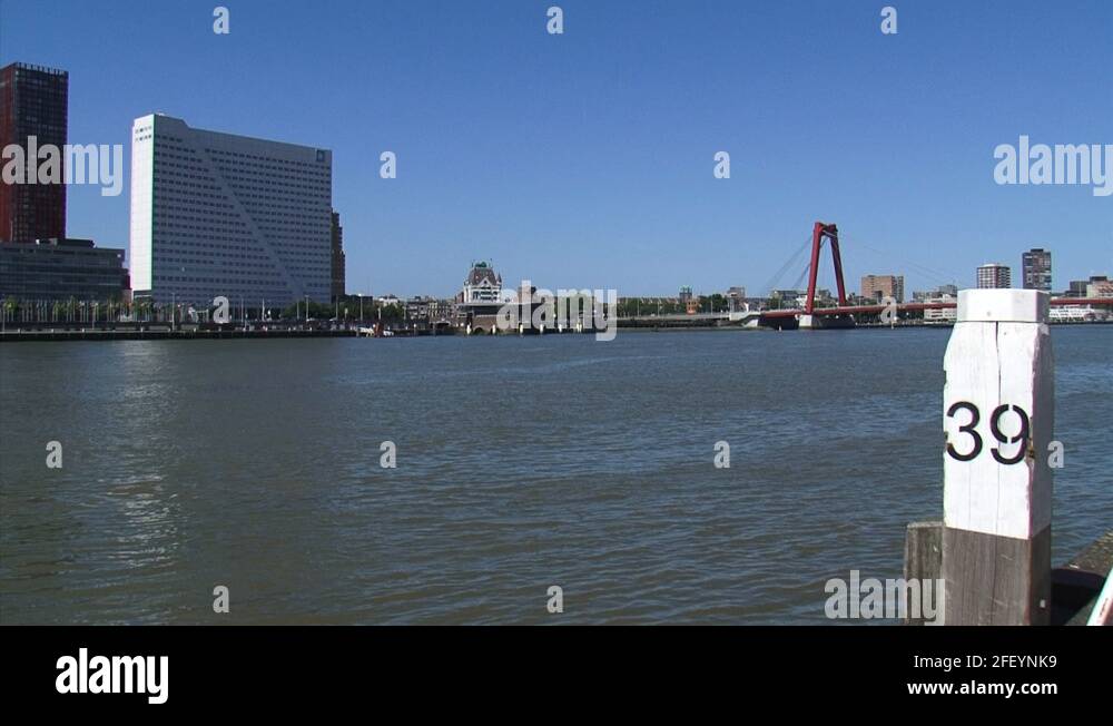 Rotterdam Skyline city north Willemswerf and Boompjes promenade Stock ...