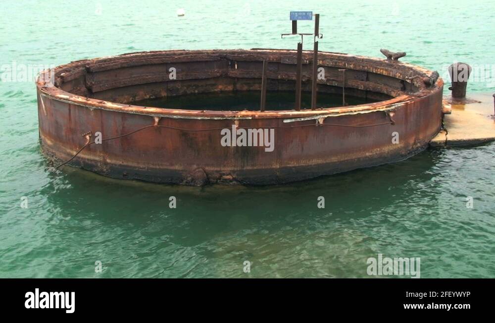 Rusting Gun Turret at the USS Arizona Memorial in Pearl Harbor, Oahu ...