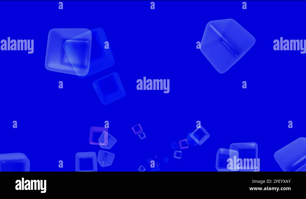 ice block,flying glass boxes and rays light,tech web cubes matrix ...