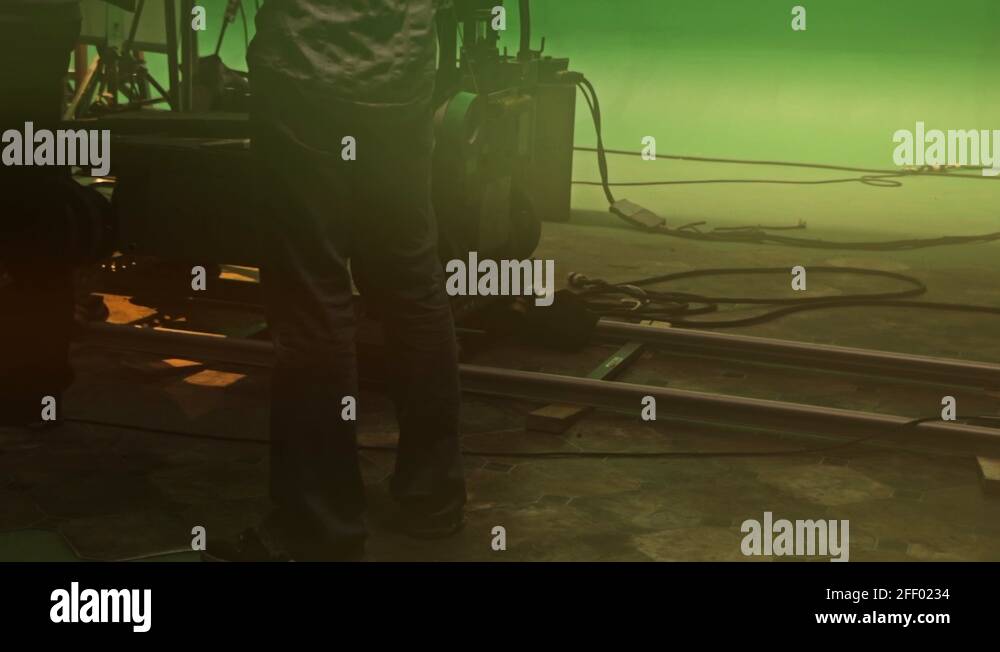 a hollywood green screen film set Stock Video Footage - Alamy