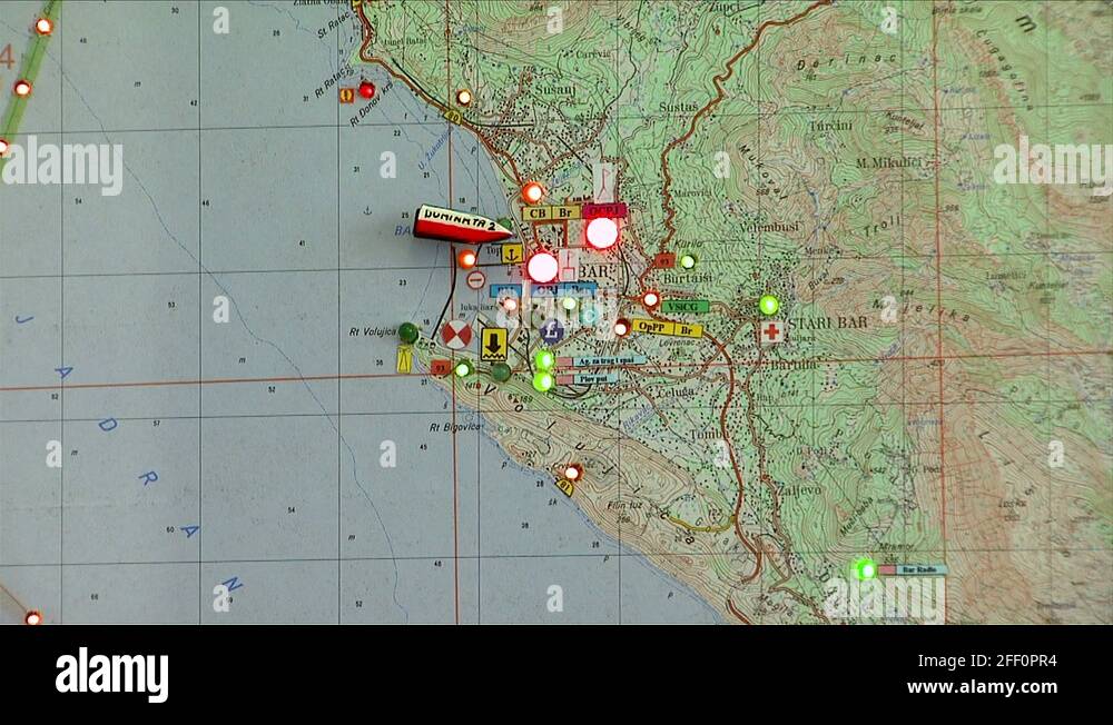 Blinking lights on the map Stock Video Footage - Alamy