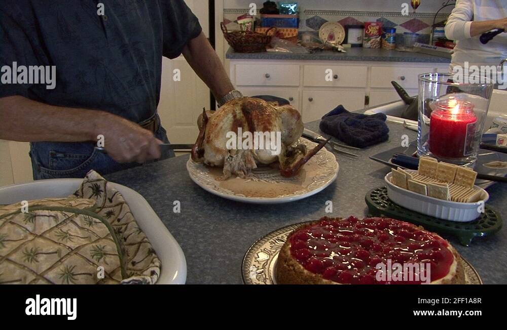 Carving The Turkey 1 Stock Video Footage - Alamy