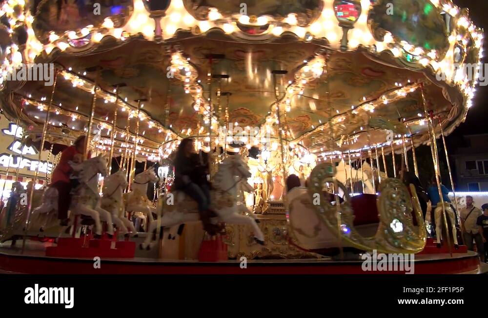 kids carousel Stock Video Footage - Alamy
