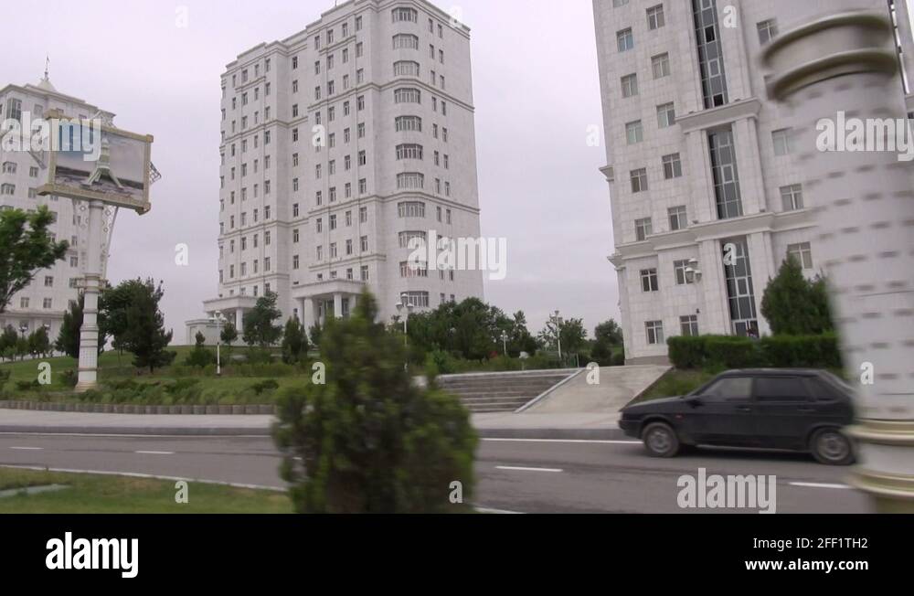 Turkmenistan ashgabat white marble buildings Stock Videos & Footage ...