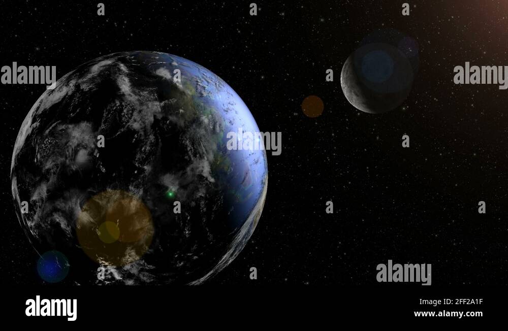 Earth Moon sun with stars animation 3D Stock Video Footage - Alamy