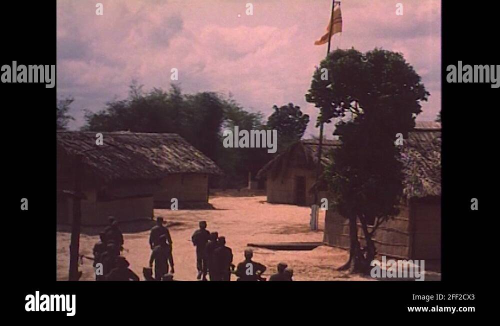 Vietnam War - Soldiers Walking Village - 01 Stock Video Footage - Alamy