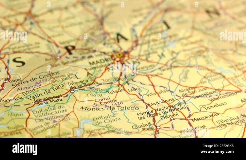 Madrid Spain Map Slider Dolly Panning Stock Video Footage - Alamy