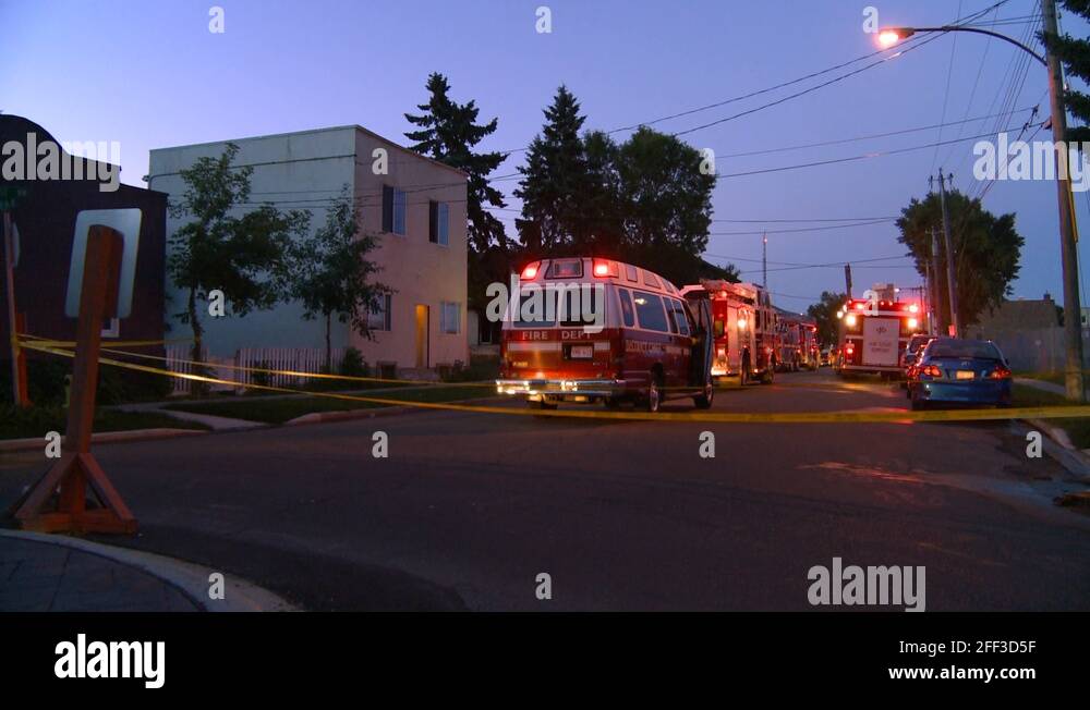 fire, house fire scene, early dawn, #3 Stock Video Footage - Alamy