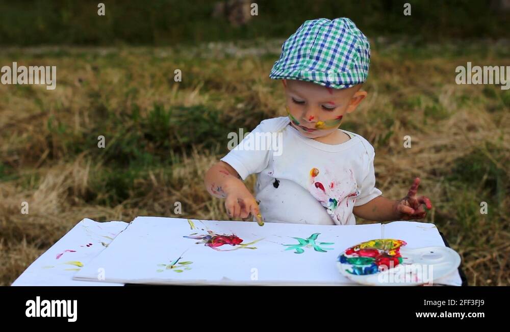 Adorable little child paint Stock Videos & Footage - HD and 4K Video ...