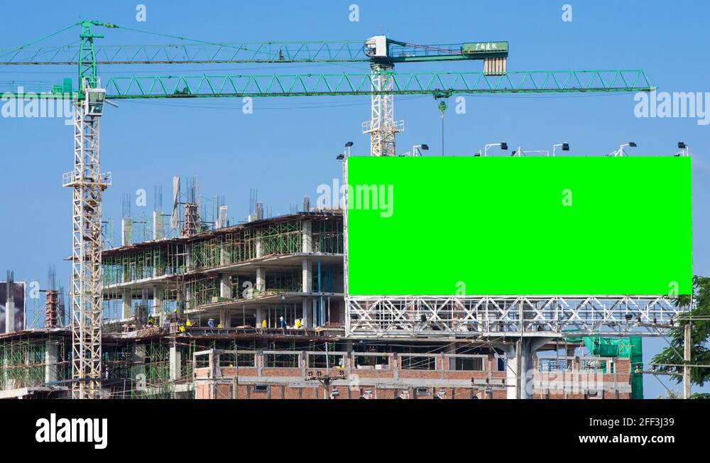 time lapse construction site and big billboard green color Stock Video ... time lapse construction site and big billboard green color Stock Video ...