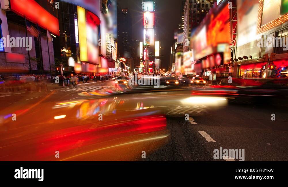 Times Square, New York City (logos and brands blurred Stock Video ...
