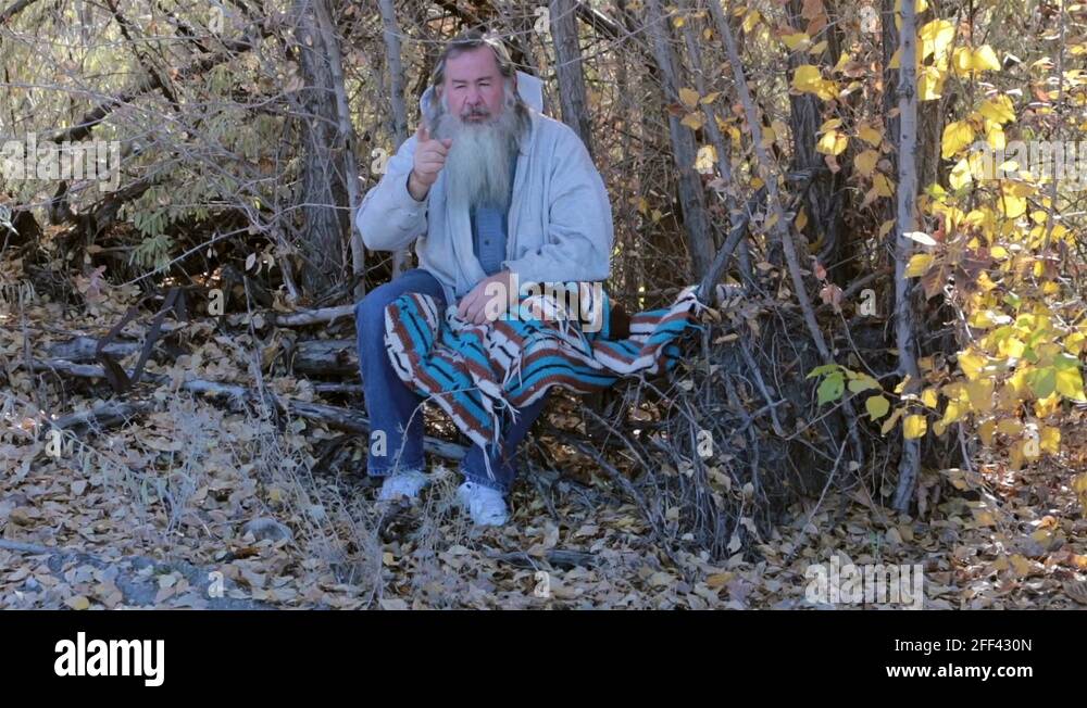 Man homeless begging for help park tree camp HD 0150 Stock Video ...