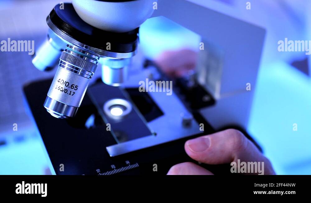 Professional scientific glass slides microscope white coat laboratory ...