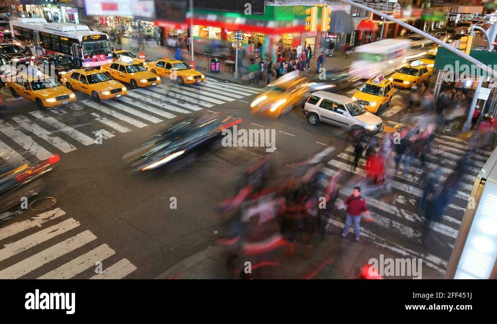 Times square road intersection Stock Videos & Footage - HD and 4K Video ...