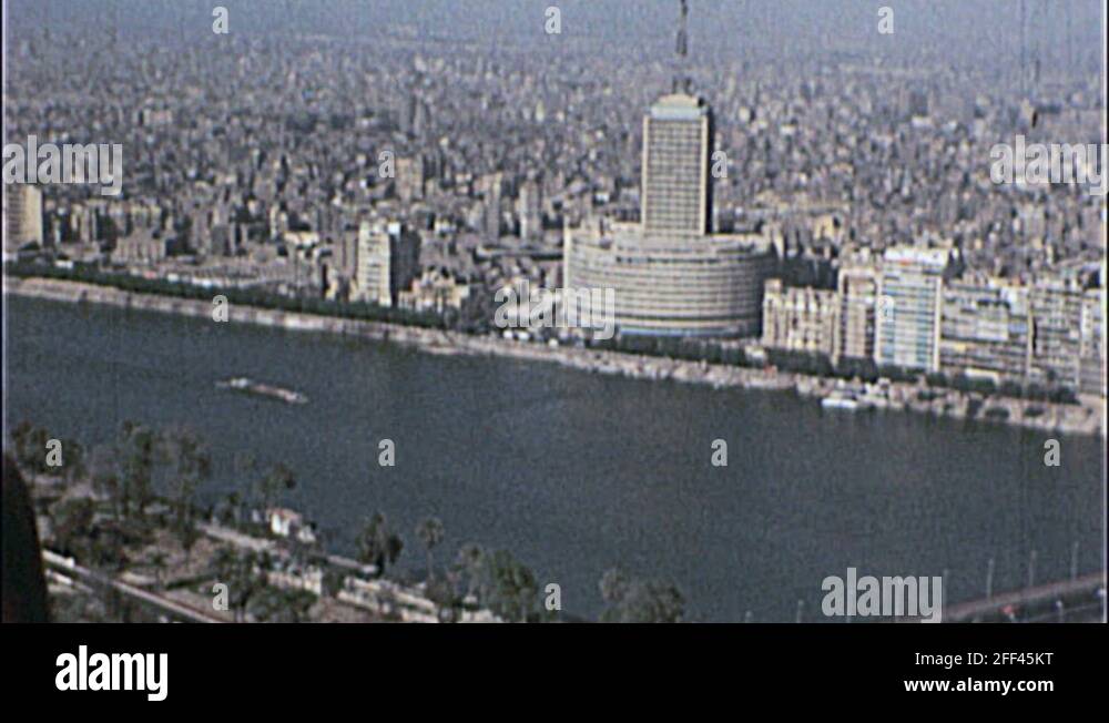 CAIRO EGYPT SKYLINE Cityscape NILE 1970s Vintage Film Home Movie 7352 ...