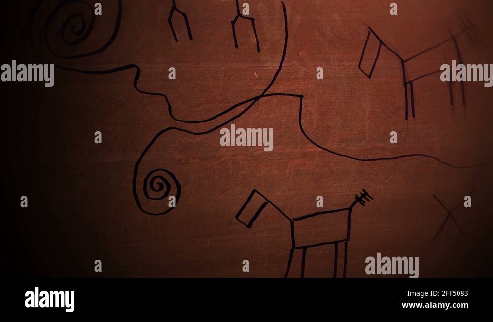 cave drawings cave painting Stock Video Footage - Alamy