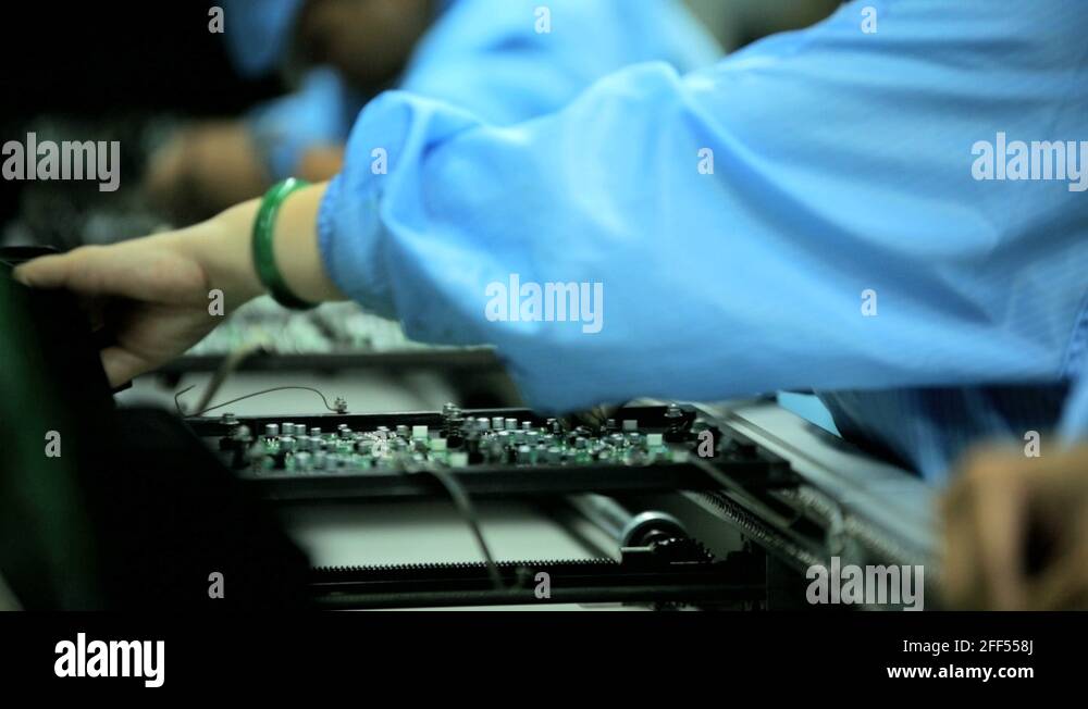 Factory assembly line production of PCBs, Mainland China Stock Video ...